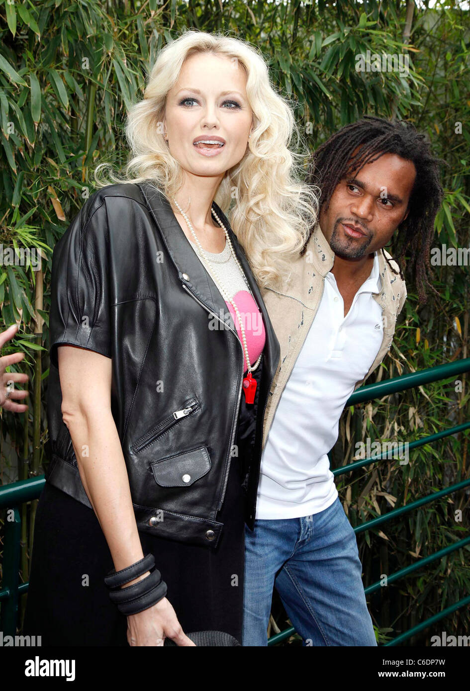 Adriana and Christian Karembeu arrives at the 'Village De Roland', the ...