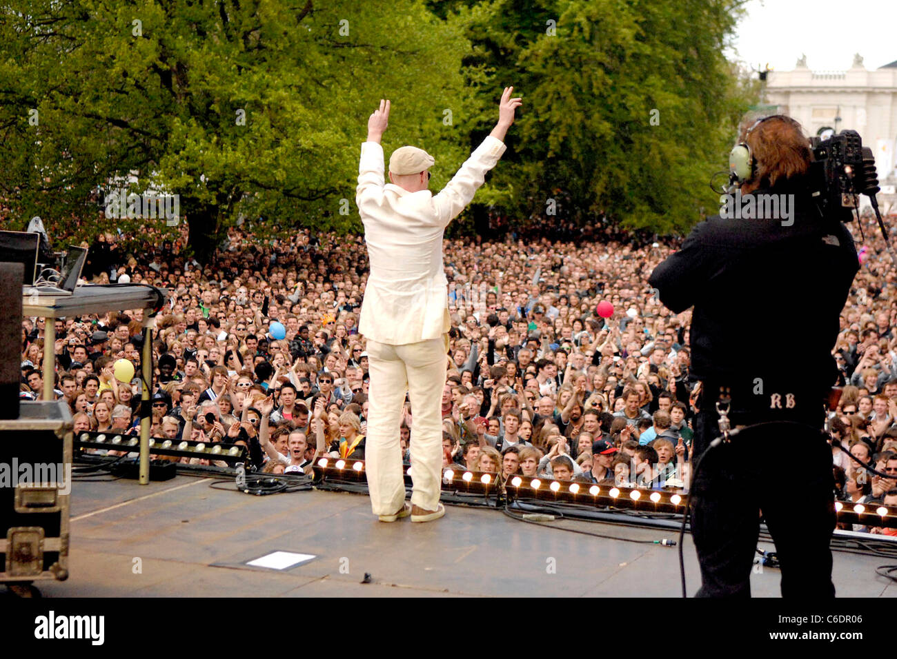 DJ Junkie XL performing a set during the Bevrijdingspop Festival ...