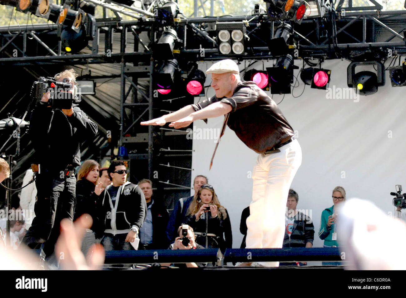 DJ Junkie XL performing a set during the Bevrijdingspop Festival ...
