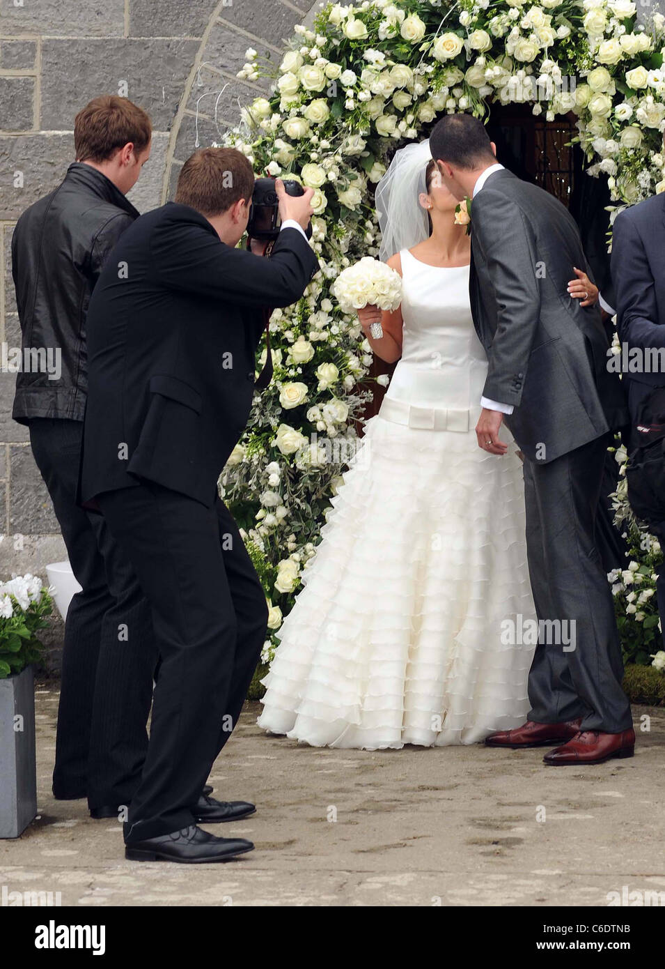 John O'Shea and Yvonne Manning attend their wedding ceremony held at ...