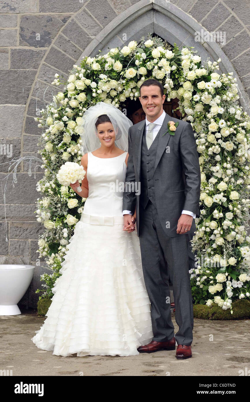 John O'Shea and Yvonne Manning attend their wedding ceremony held at ...