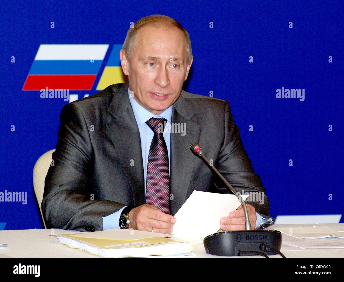 Vladimir Putin Prime-minister of Russia at the Russia-Ukraine ...