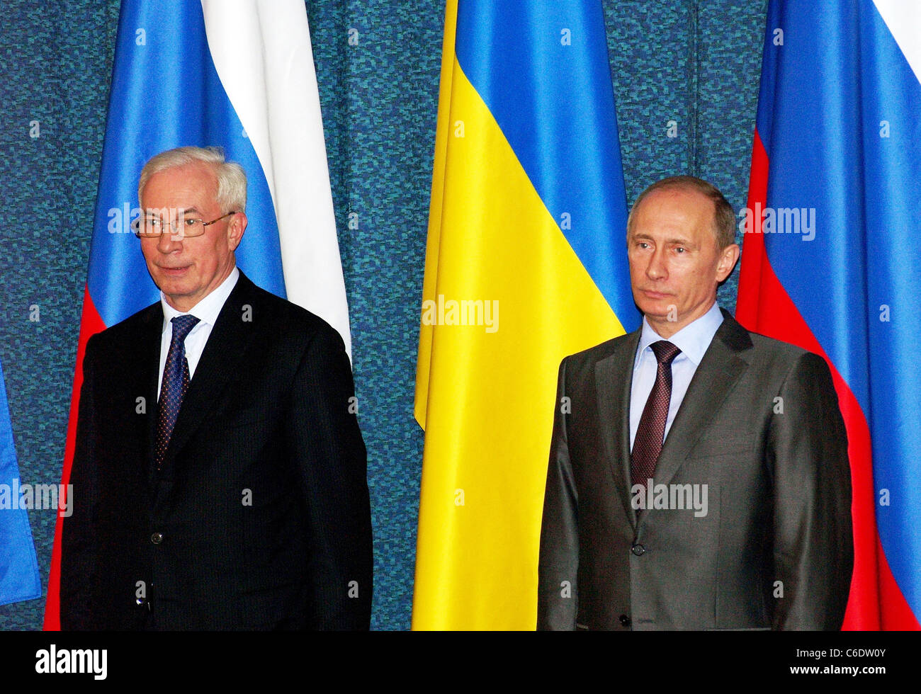 Nikolai Azarov Prime-minister of Ukraine and Vladimir Putin Prime ...