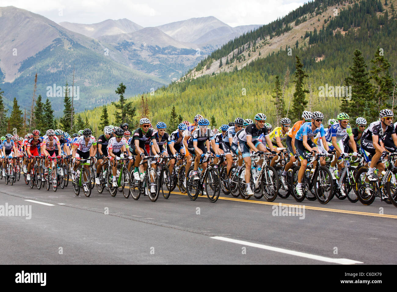 Professional cyclists race over Monarch Pass in Stage One of the USA ...