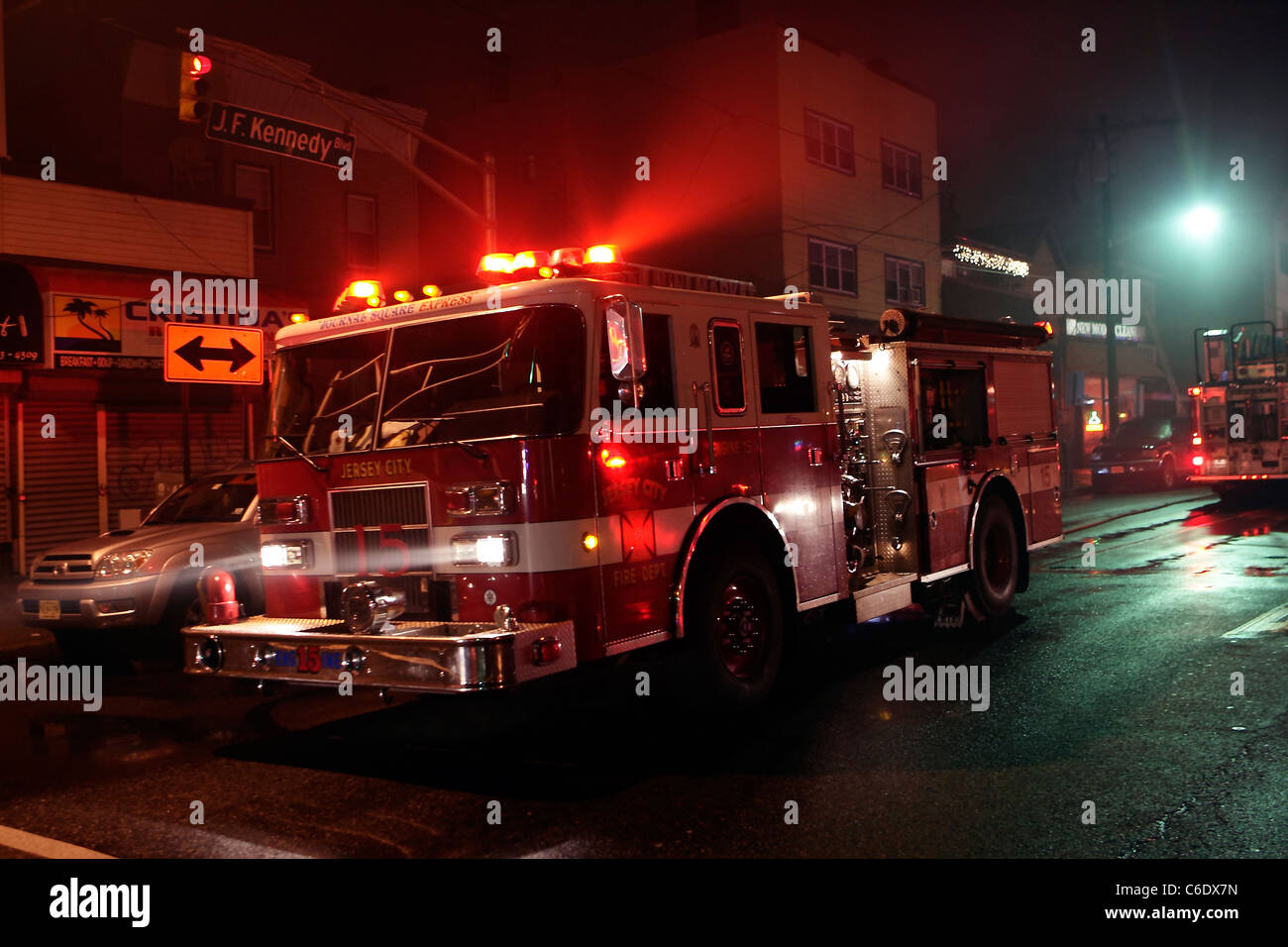 Pierce Saber 1250/500 fire truck Jersey City Stock Photo - Alamy