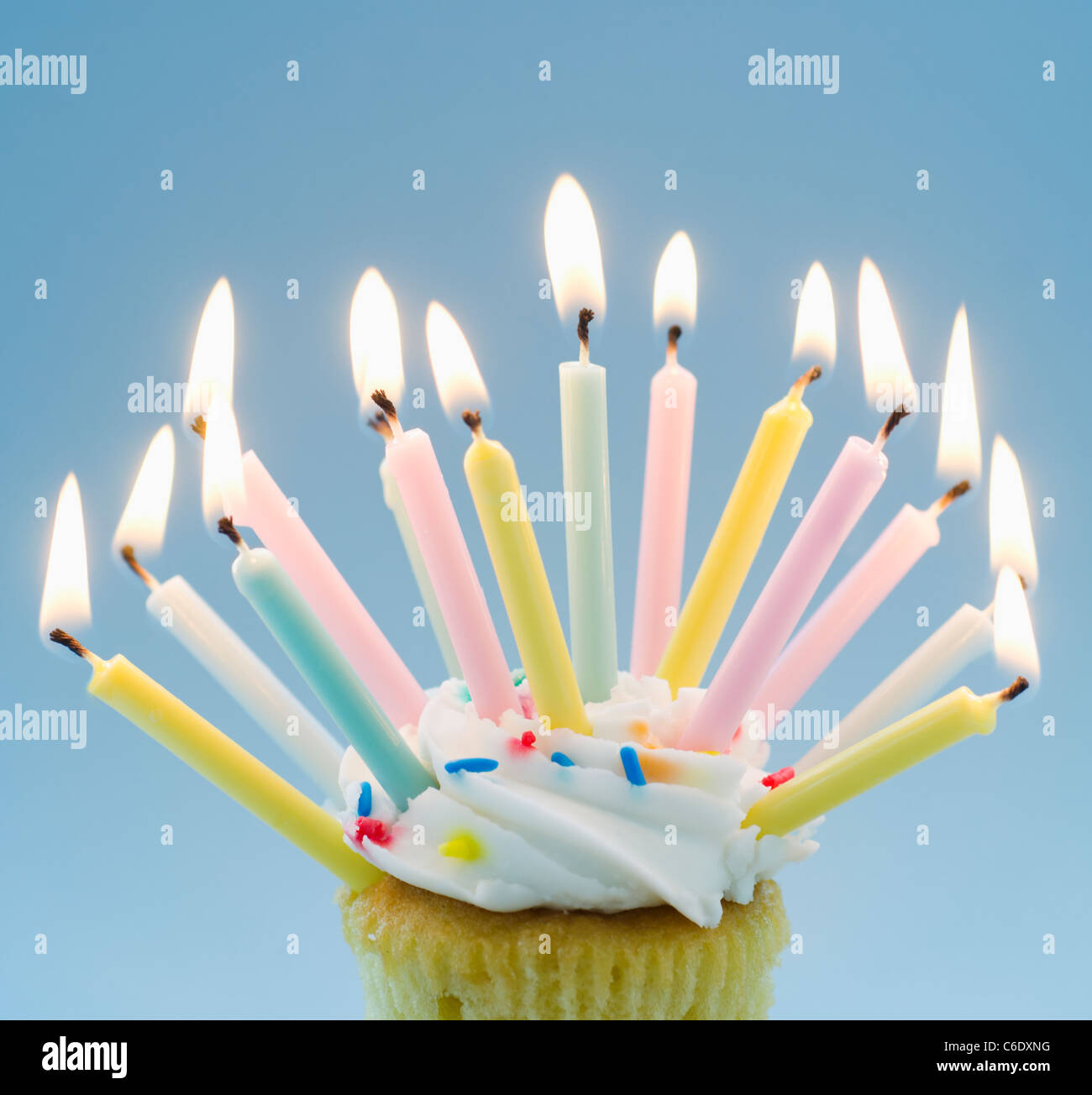 Birthday candle on cupcake colored hi-res stock photography and images ...
