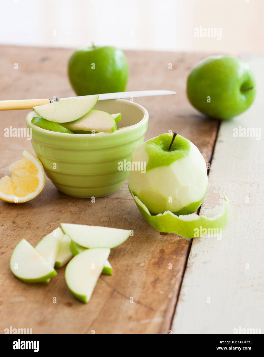 Apples being prepared for baking Stock Photo - Alamy
