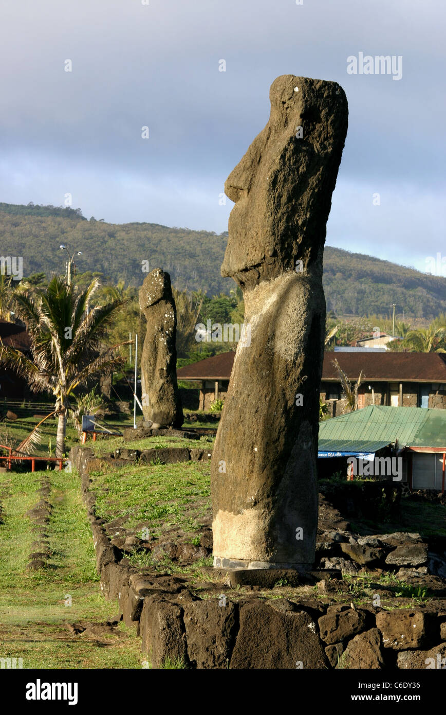 Ahu Tautira moai platform in Hanga Roa. Rapa Nui, Easter Island ...