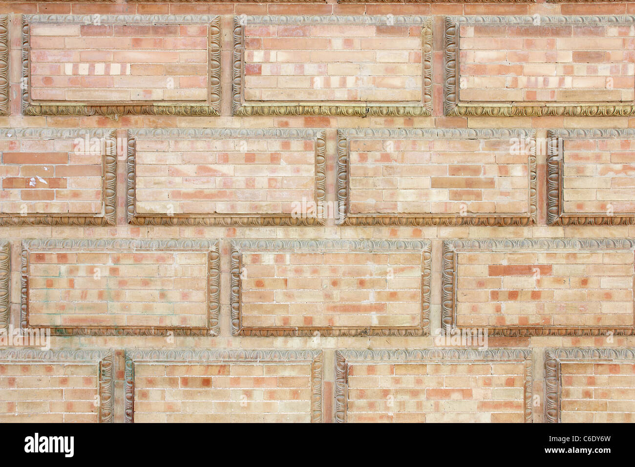 Wallpaper consists of a brick wall in a rectangular style with ...