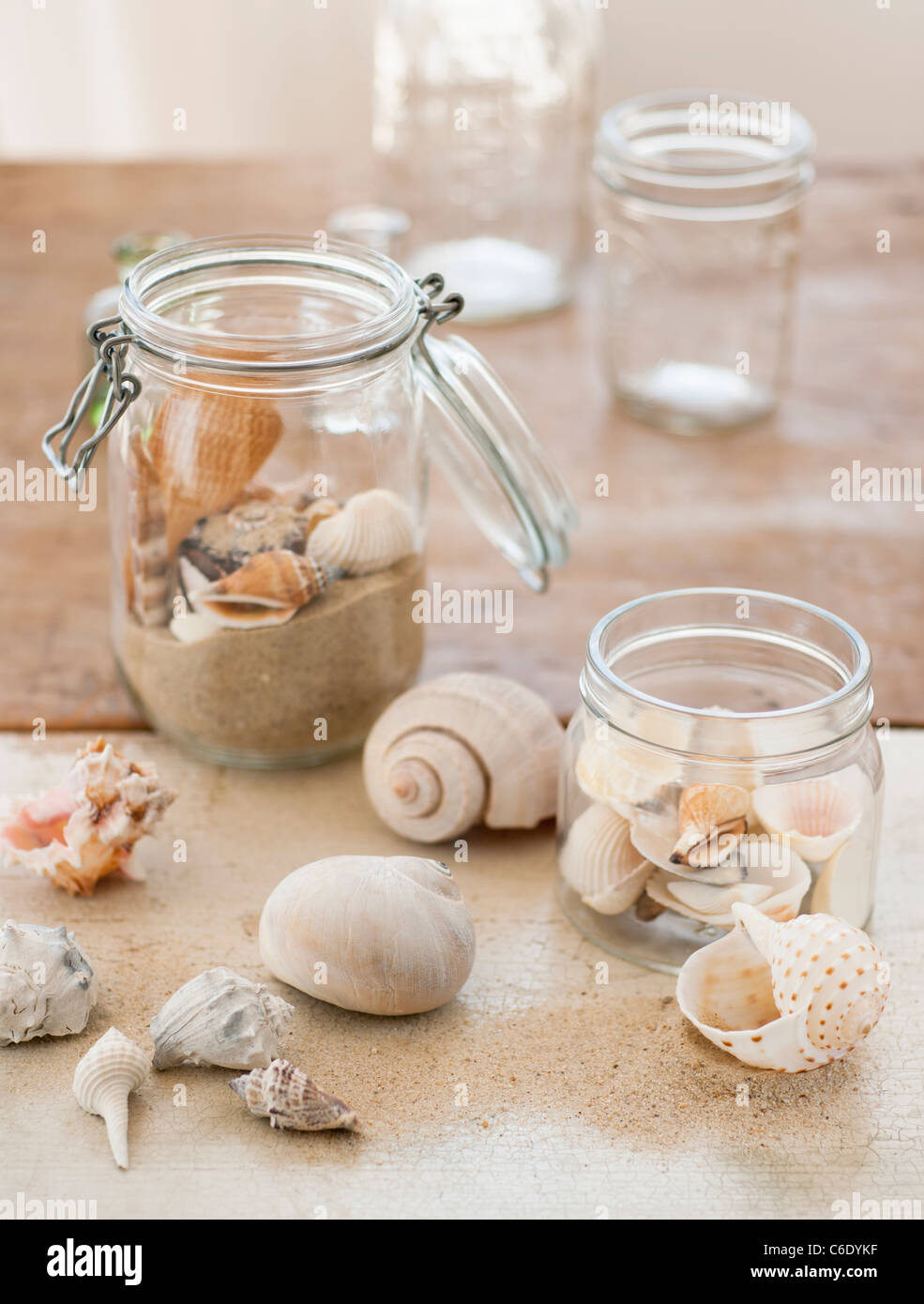 Jars of seashells Stock Photo - Alamy