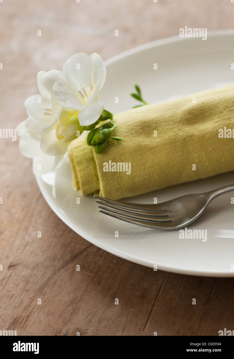 Flower on pastry wrap Stock Photo - Alamy