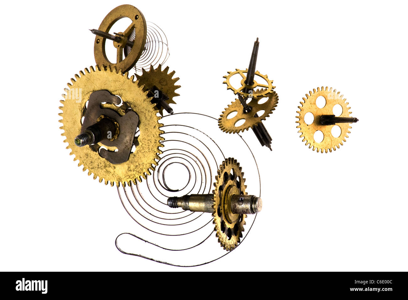 object on white - tool clockwork close up Stock Photo - Alamy