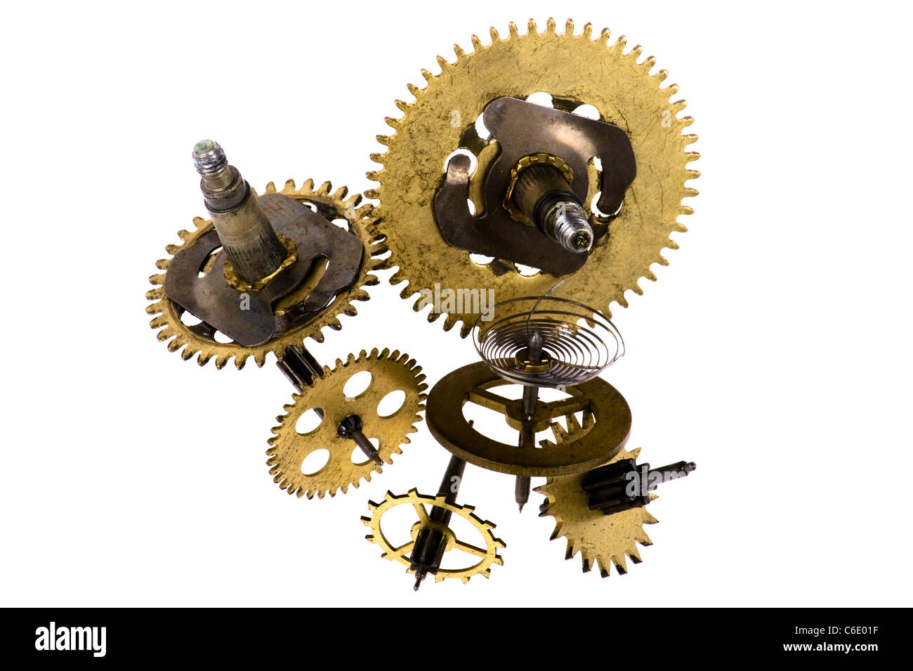 object on white - tool clockwork close up Stock Photo - Alamy