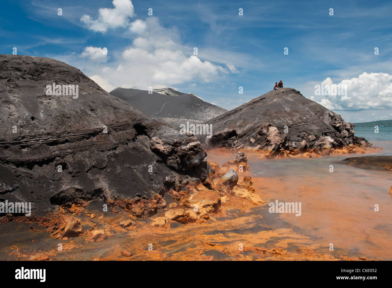 Hot Springs and the Active Tavurvur Volcano. Rabaul, East New Britain ...