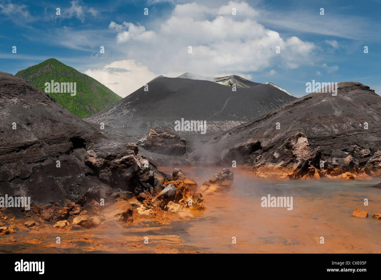 Hot Springs and the Active Tavurvur Volcano. Rabaul, East New Britain ...