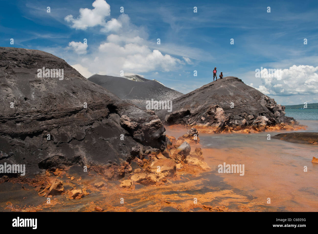 Hot Springs and the Active Tavurvur Volcano. Rabaul, East New Britain ...