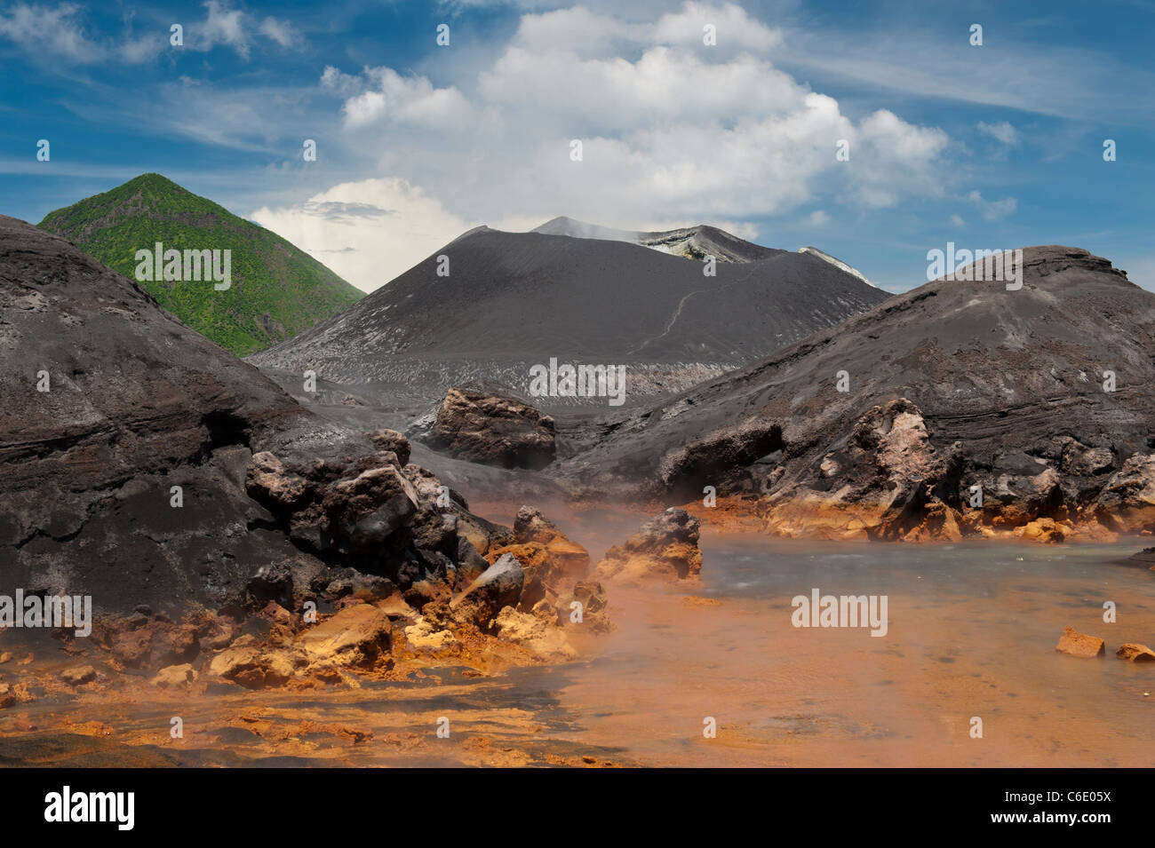Hot Springs and the Active Tavurvur Volcano. Rabaul, East New Britain ...