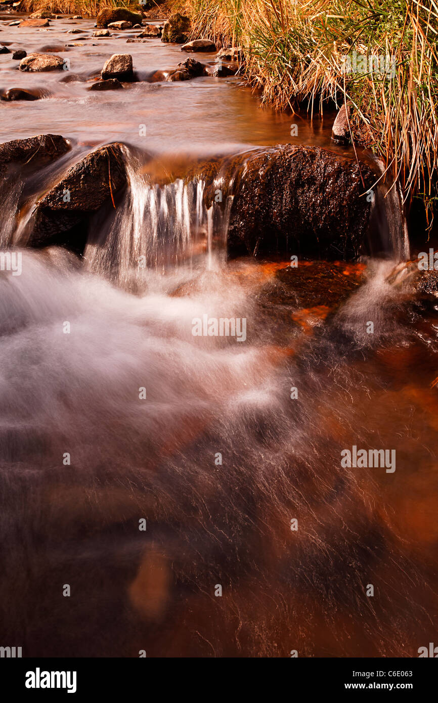 Rushing water in a fast flowing stream Stock Photo - Alamy