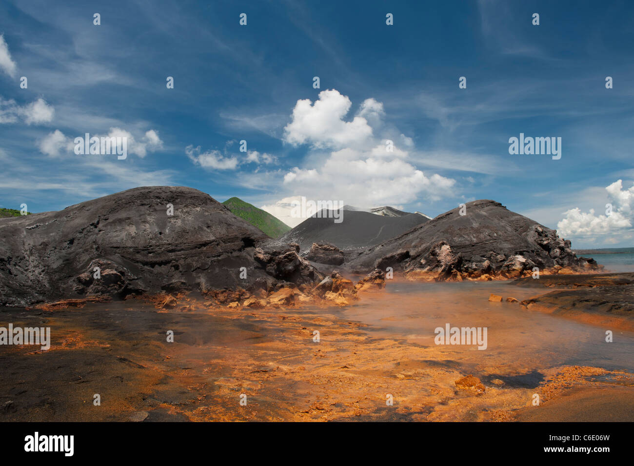 Hot Springs and the Active Tavurvur Volcano. Rabaul, East New Britain ...