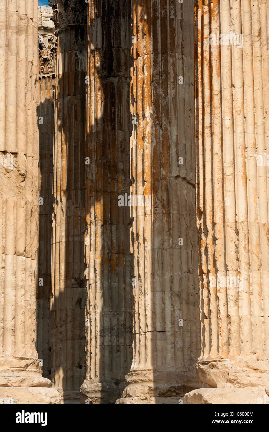 Greece, Athens, Corinthian columns of Temple of Olympian Zeus Stock ...