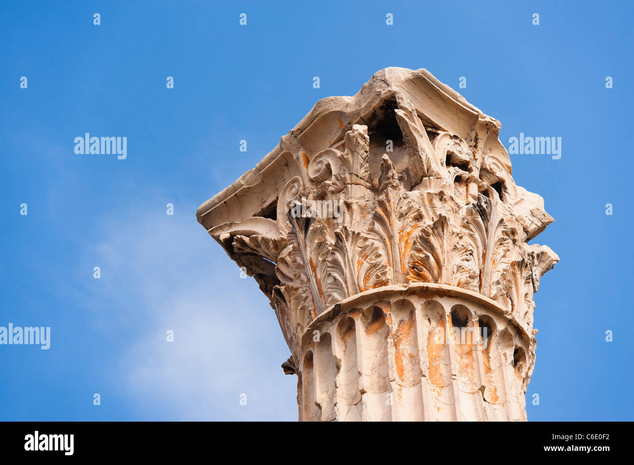 Greece, Athens, Corinthian column of Temple of Olympian Zeus Stock ...