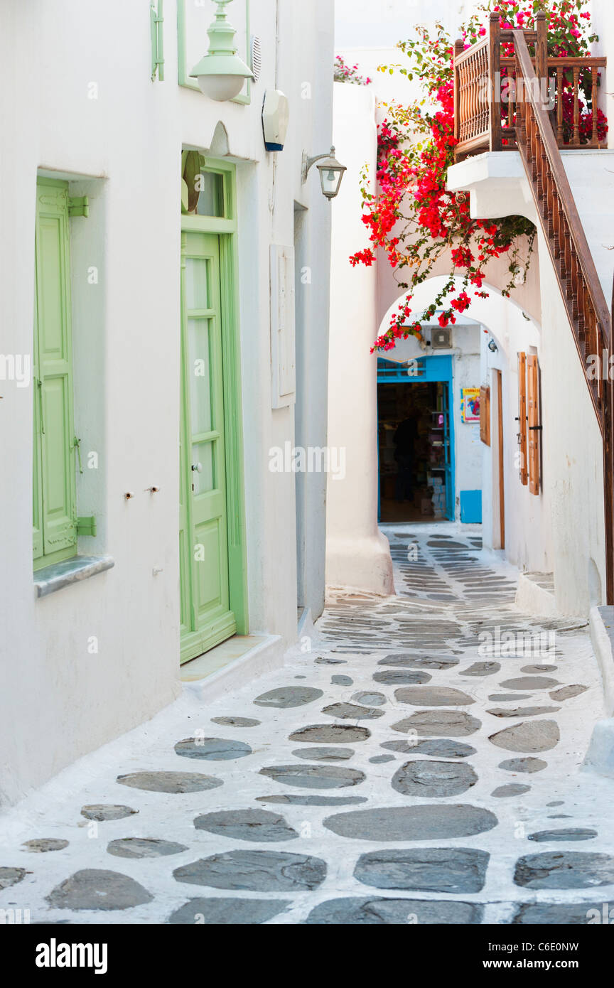 Greece, Cyclades Islands, Mykonos, Traditional building exteriors Stock ...