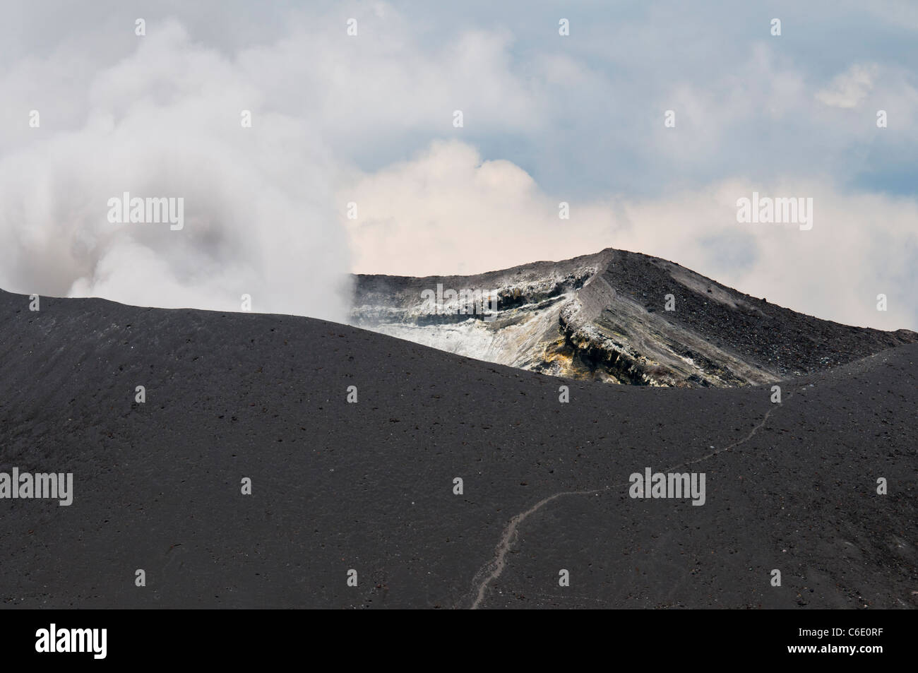 Tavurvur Volcano Erupting Smoke and Ash. Rabaul, East New Britain Papua ...