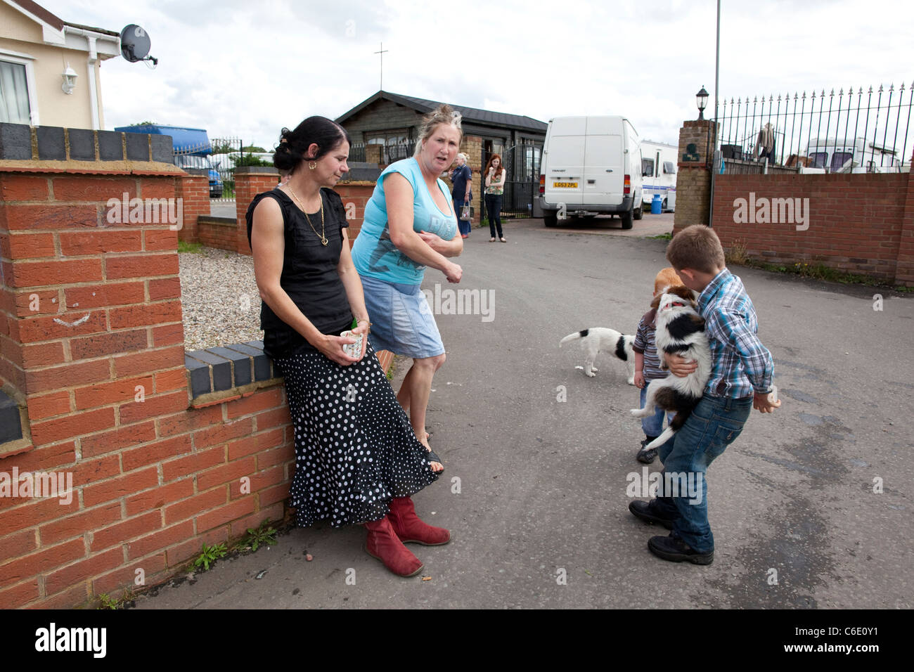 Dale Farm, on the outskirts of Basildon, Essex, the largest Irish ...