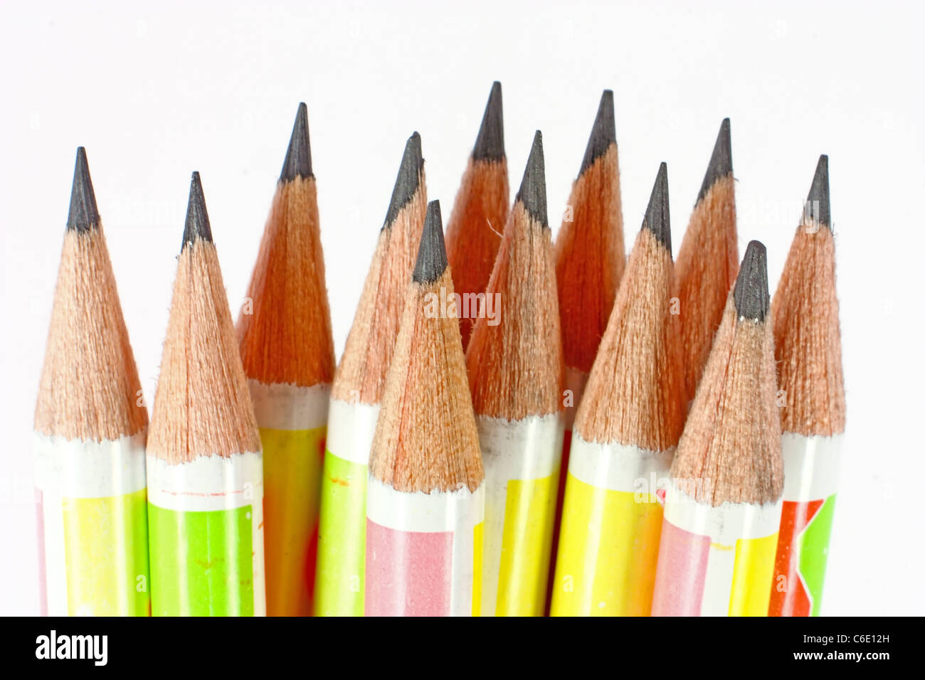 Many lead pencils ready for writing isolated on white Stock Photo - Alamy