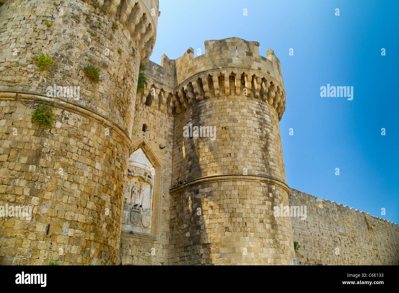 Greece, Rhodes, Medieval fortified wall Stock Photo - Alamy