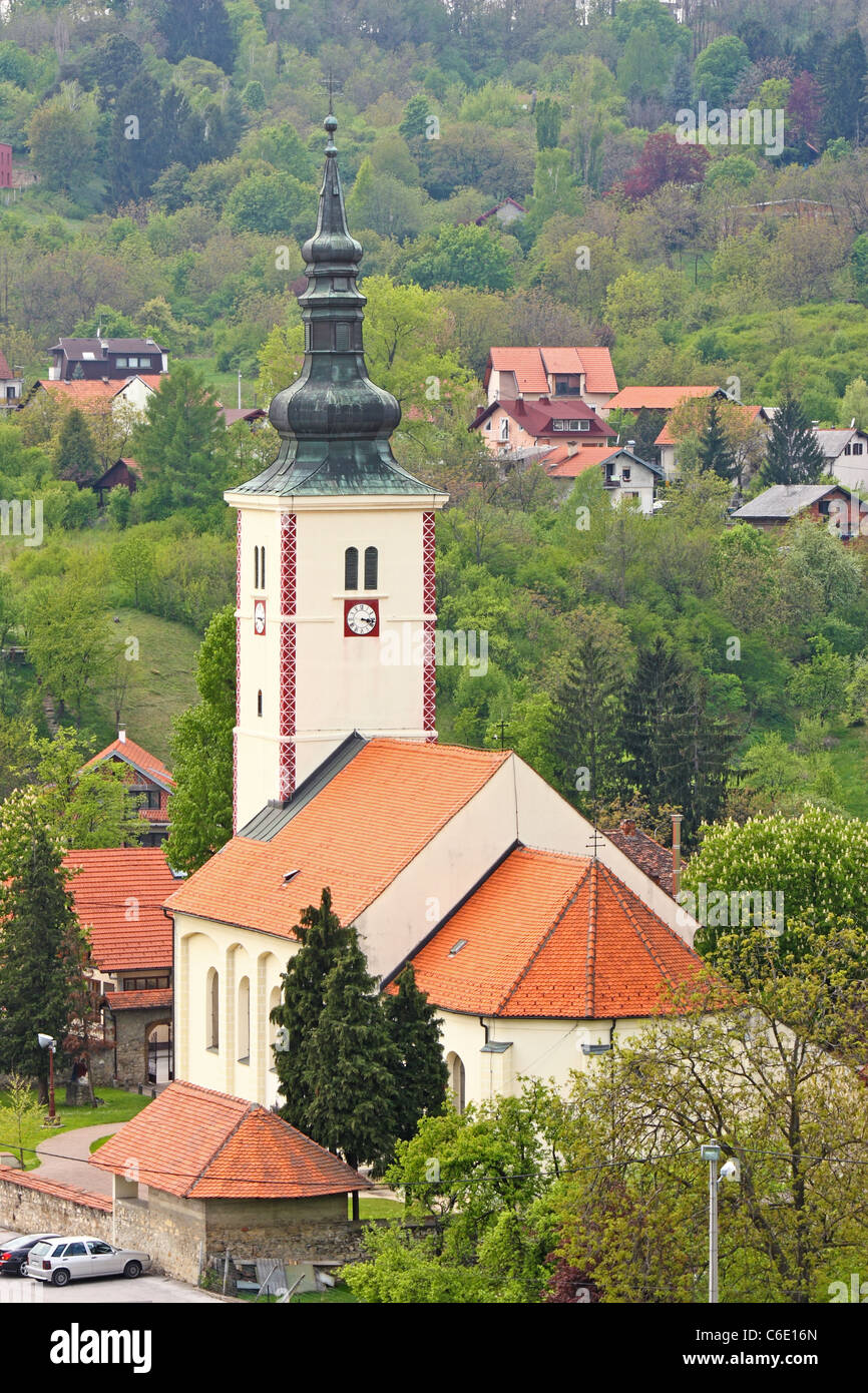 An old village church in the valley Stock Photo - Alamy