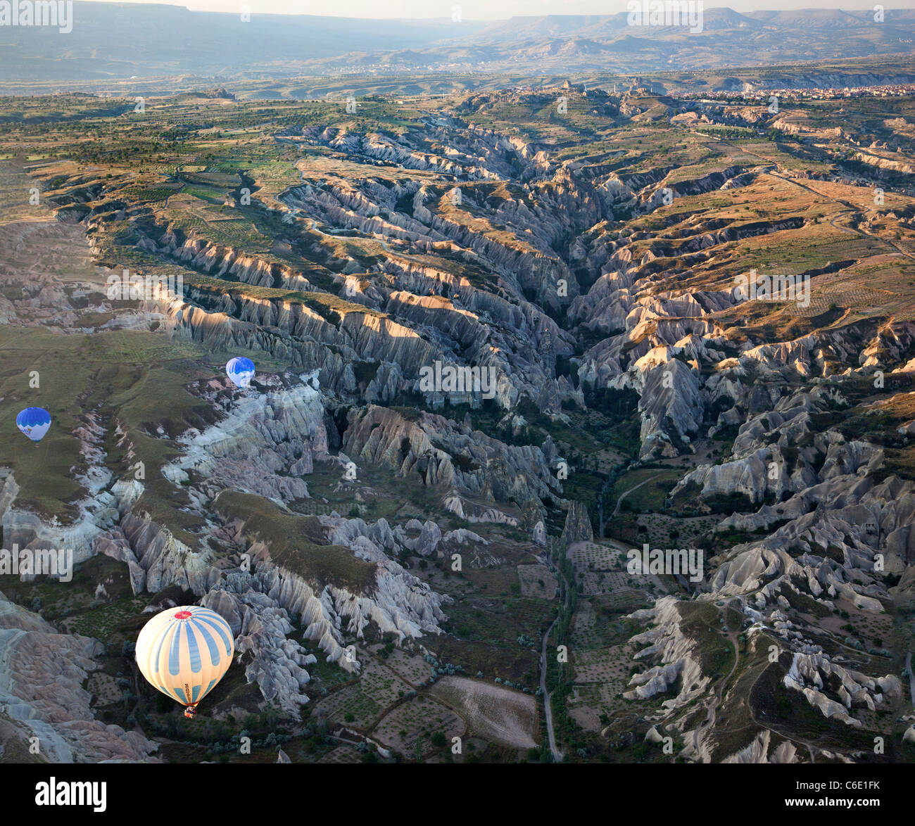 Hot air balloon flight above the lovely valley of cappadocia hi-res ...