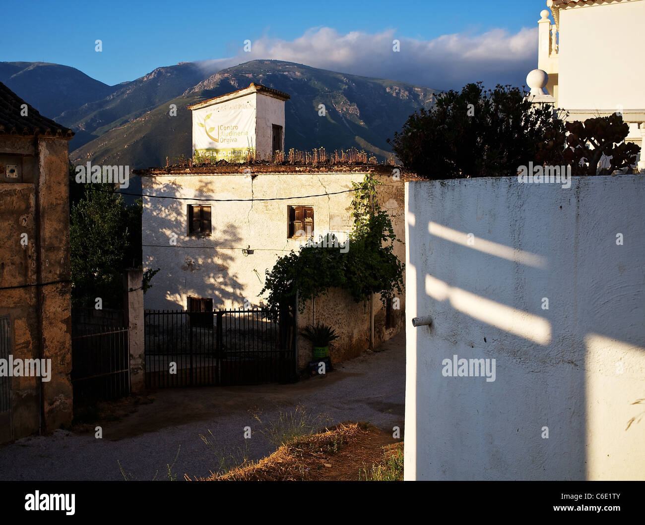 Traditional Spanish Buildings at Sunrise Stock Photo - Alamy