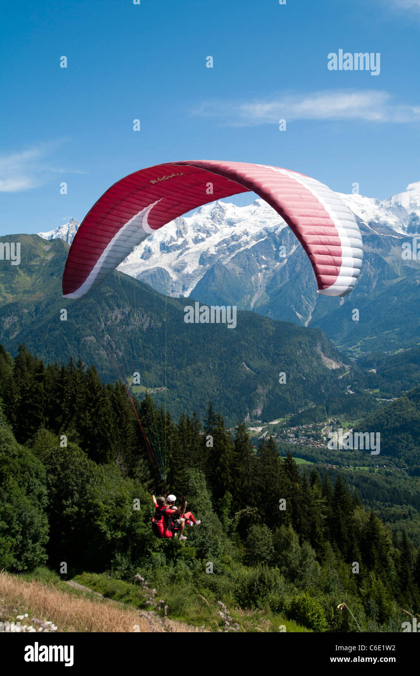 Hang Glider in the French alps near Mont Blanc Stock Photo - Alamy