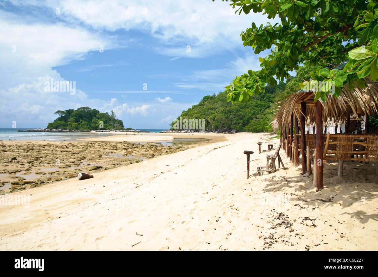Beach bar on the beach of Paya, Pulau Tioman Island, Malaysia ...
