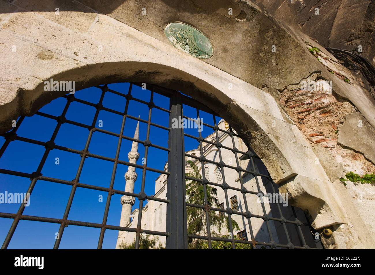 Turkey, Istanbul, Sultanahmet Mosque gate Stock Photo - Alamy