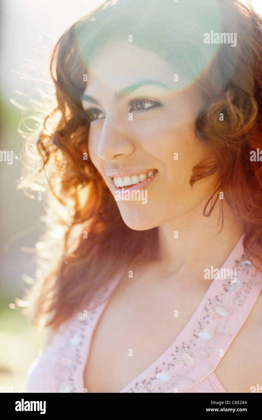 Smiling Hispanic woman Stock Photo - Alamy Smiling Hispanic woman Stock Photo - Alamy