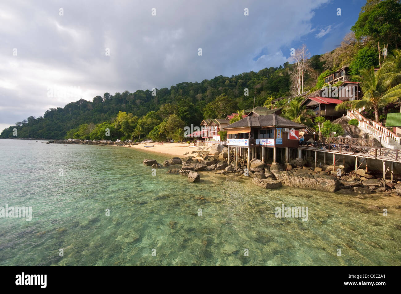 Panuba Inn Resort on the beach of Panuba, Pulau Tioman Island, Malaysia ...