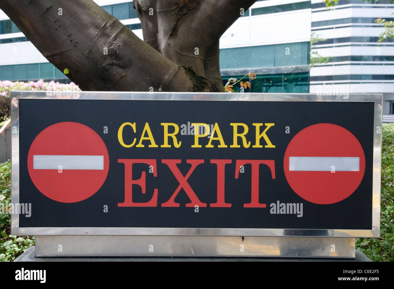 Car park exit sign hi-res stock photography and images - Alamy