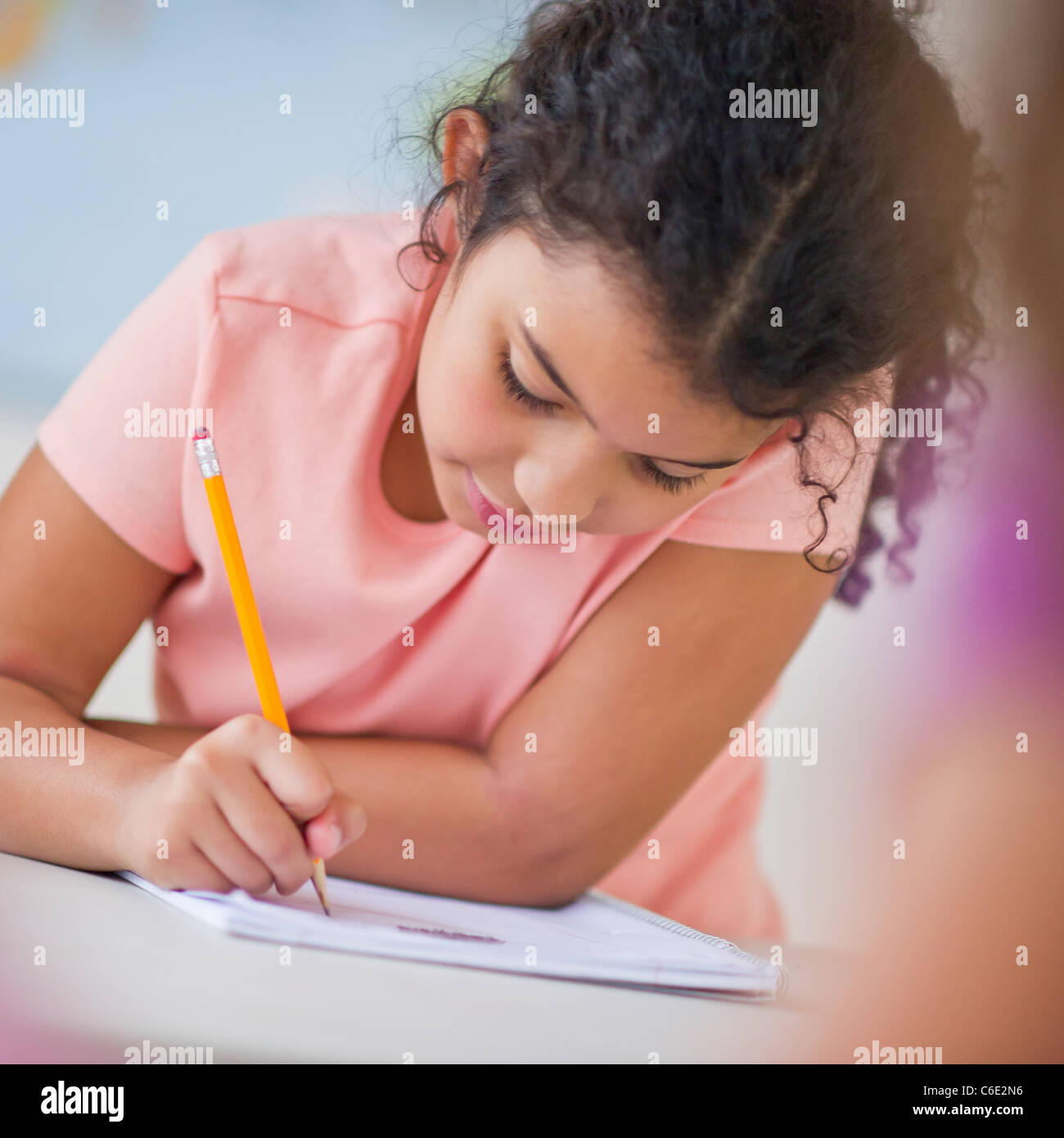 Girl taking test hi-res stock photography and images - Alamy
