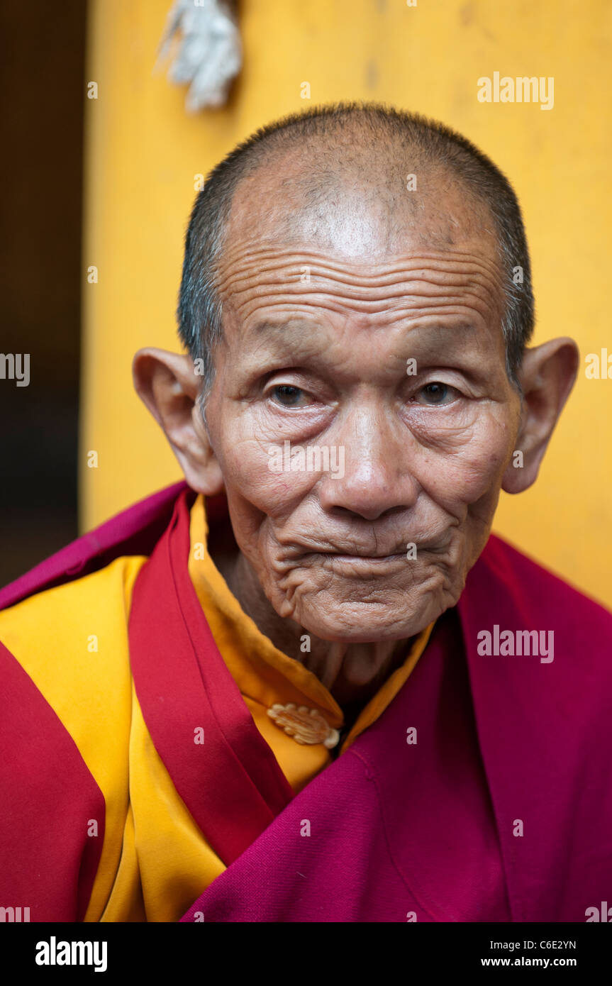 Buddhist monks yellow hat sect hi-res stock photography and images - Alamy