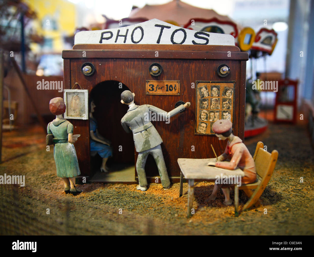 Antique toy replica of a vintage photobooth Stock Photo - Alamy