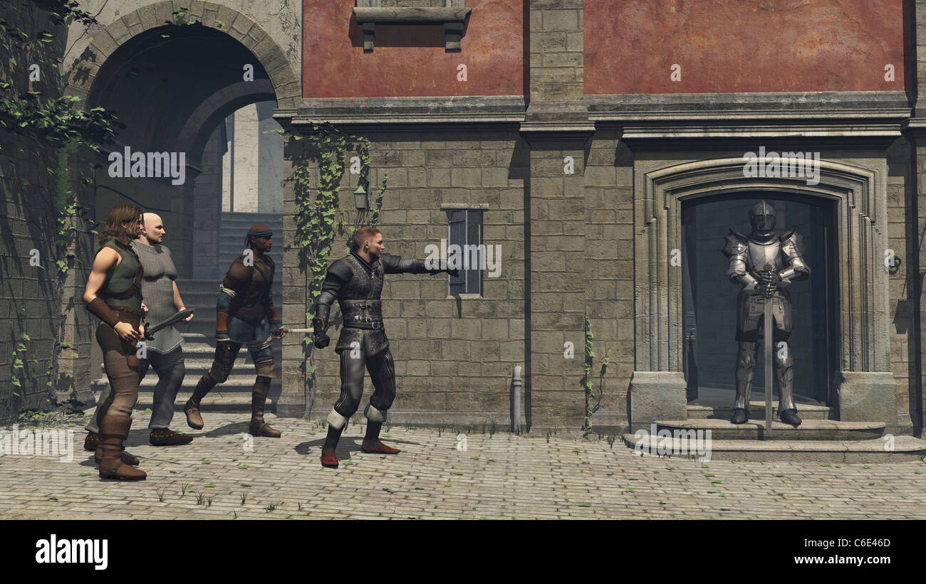 Medieval Fantasy Street Gang Stock Photo - Alamy