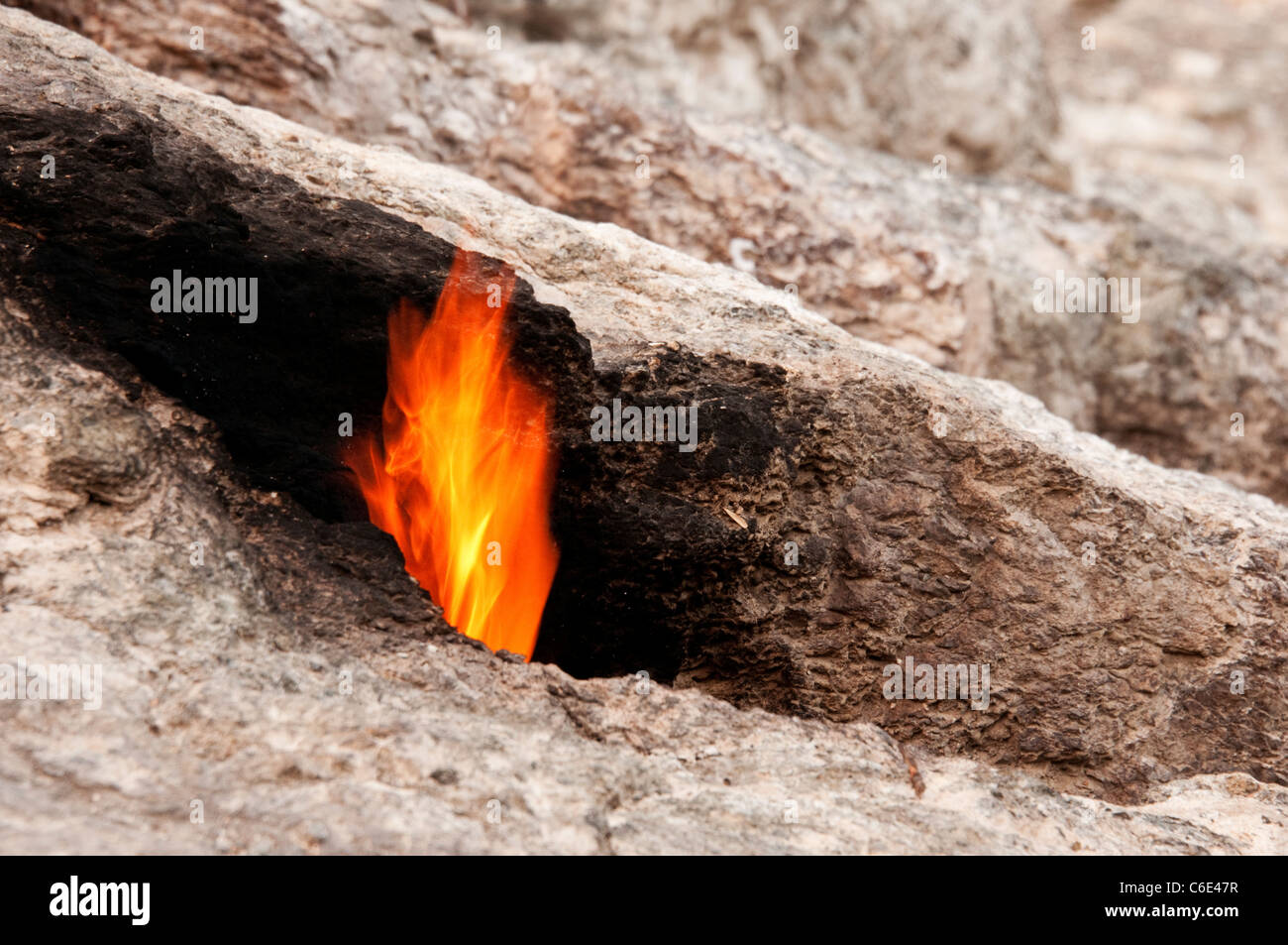 Flame of Chimaera, burning rock, near Çirali, Turkey Stock Photo - Alamy