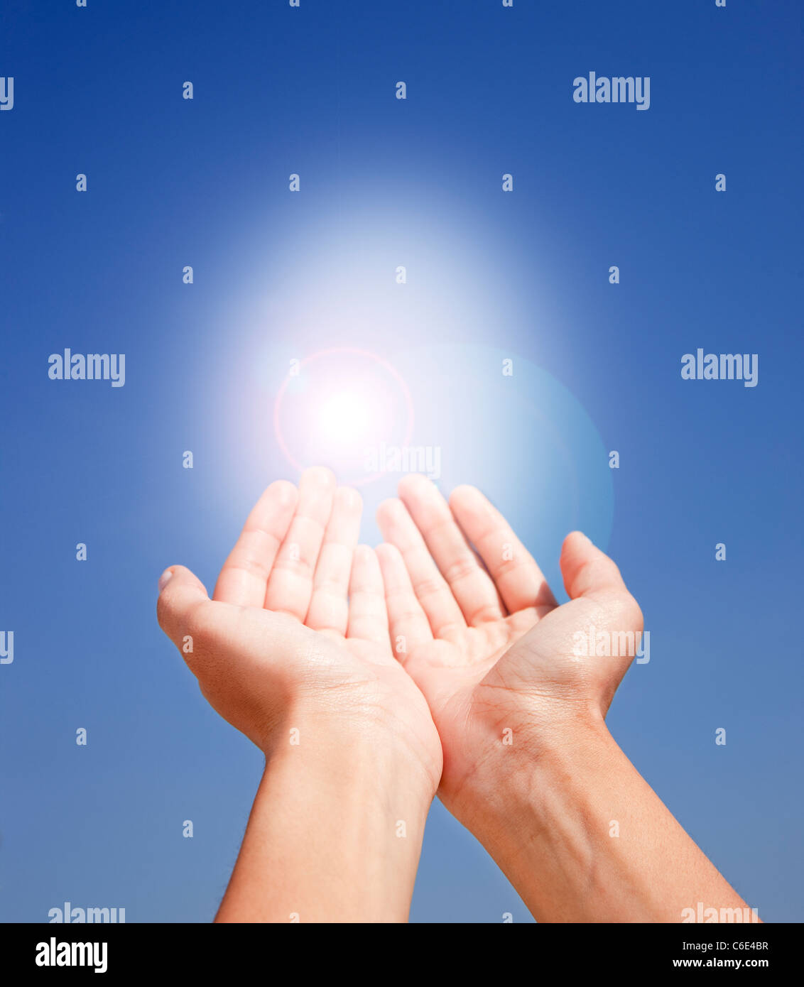Young hand reaching to light hi-res stock photography and images - Alamy