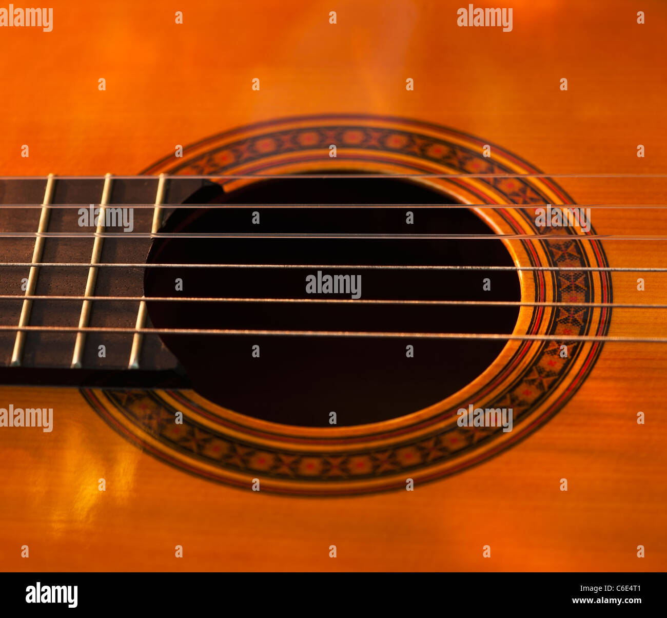 Close up of sound hole of acoustic guitar Stock Photo - Alamy