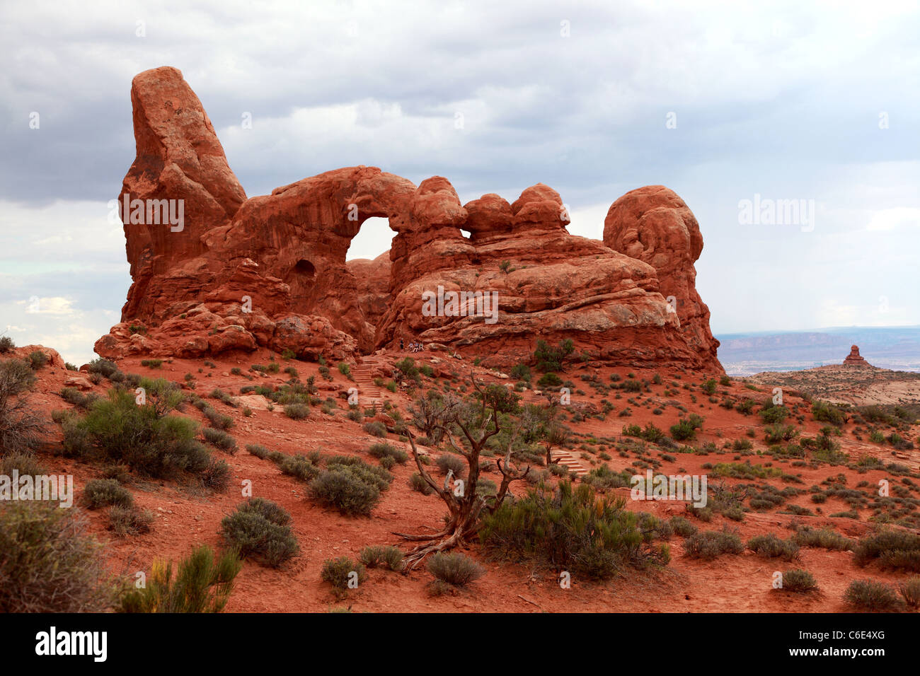 Turret Arch, located in Arches National Park in Moab, Utah Stock Photo ...