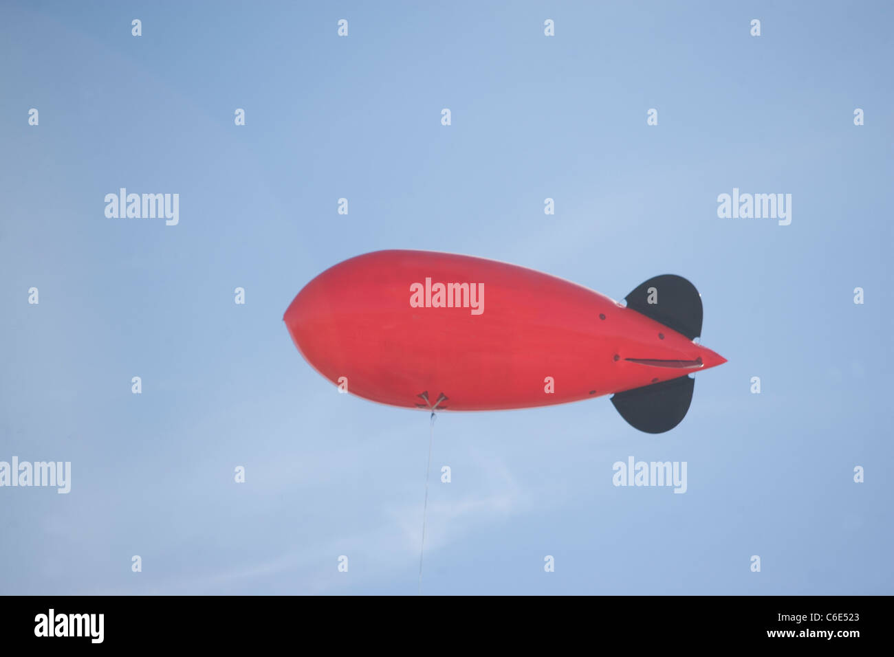 USA, New York State, New York City, flying advertising blimp Stock ...