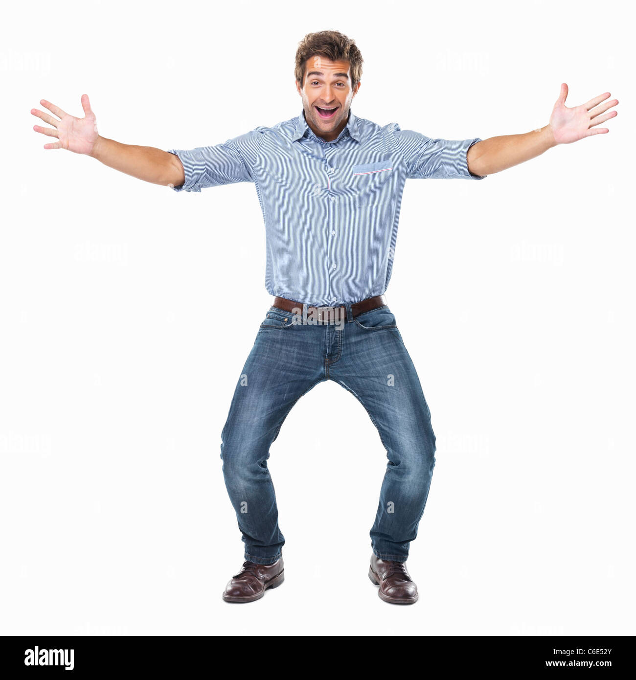 Man greeting with open arms Cut Out Stock Images & Pictures - Alamy