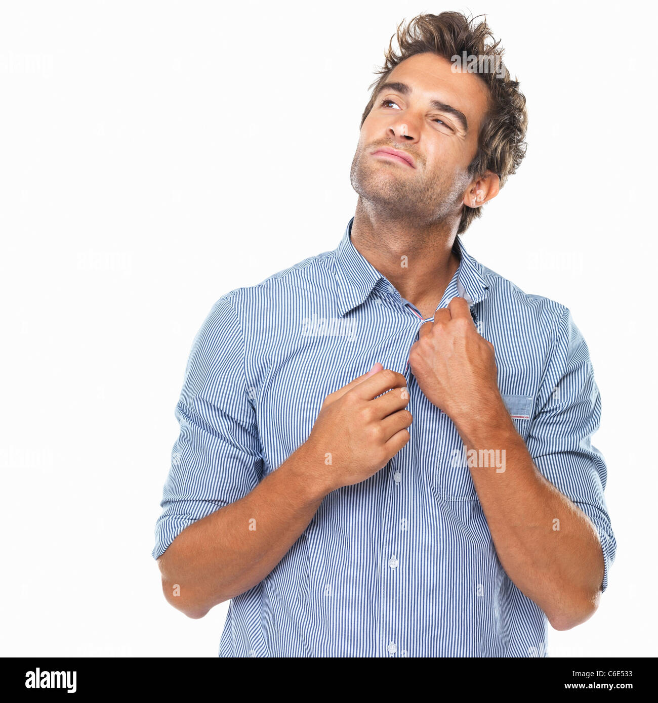 Man unbuttoning, not woman hi-res stock photography and images - Alamy